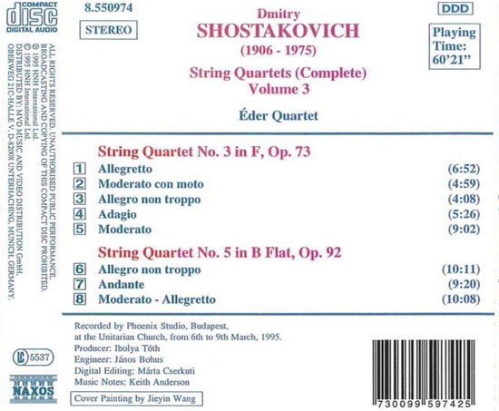 Eder Quartet - String Quartets 3 (CD), Eder String Quartet | Muziek | bol