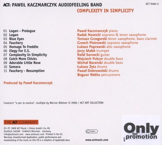 Complexity In Simplicity, Audiofeeling Band | CD (album) | Muziek | bol