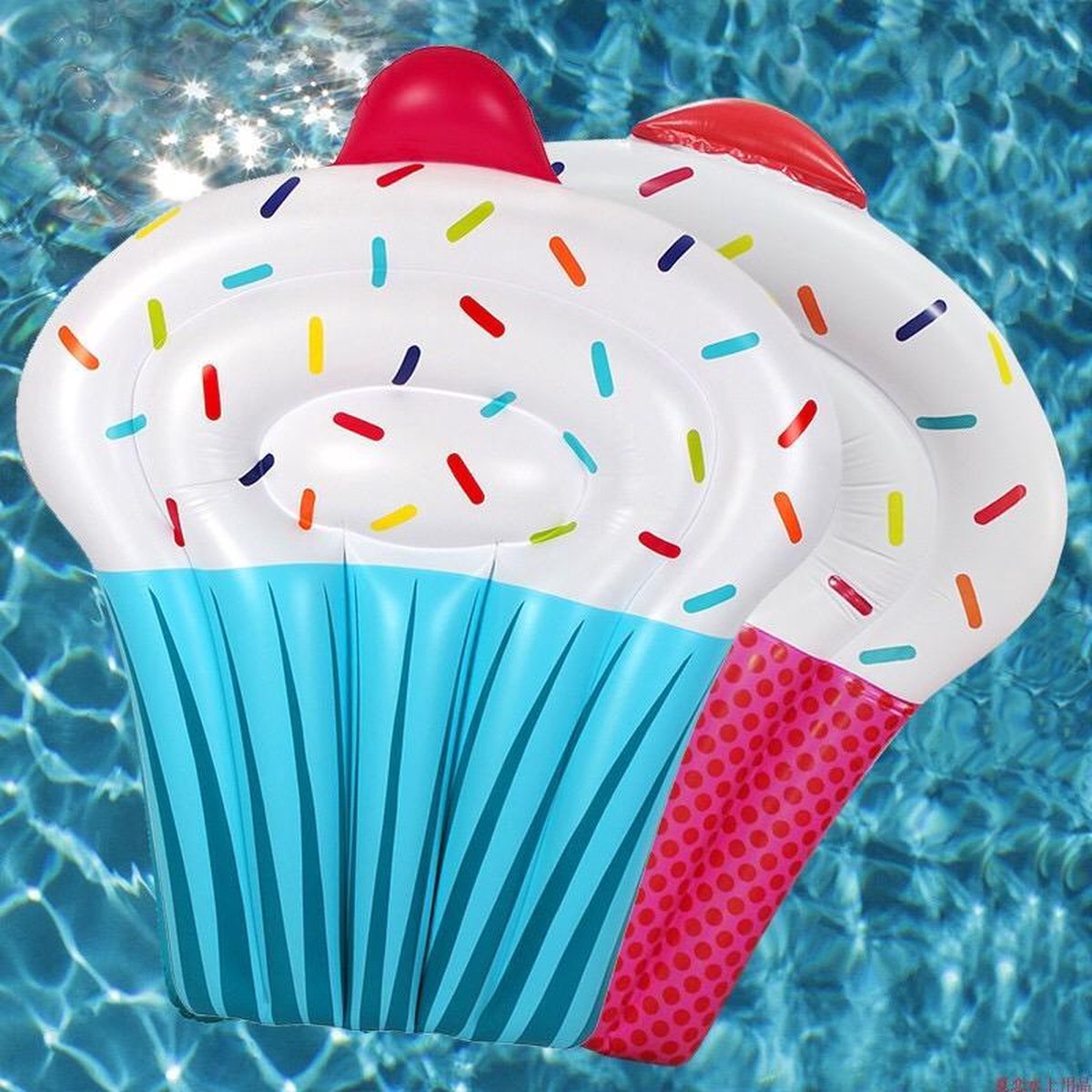 Cupcake blauw opblaasbaar | inflatable cake blue | | groot | Summer Fun ...