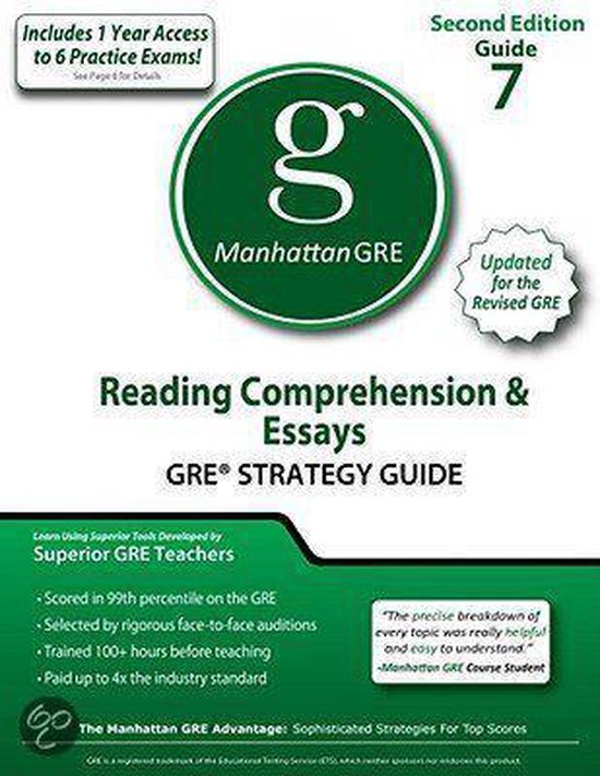 Reading Comprehension & Essays, Manhattan GRE | 9781935707523 | Boeken ...
