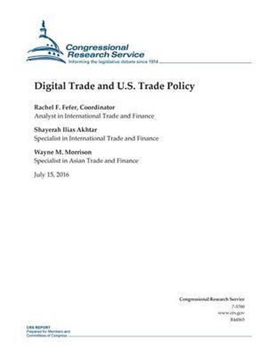 Digital Trade and U.S. Trade Policy, Rachel Fefer | 9781540512666 ...