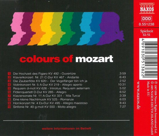 Various Artists - Colours Of Mozart (CD), various artists | Muziek ...
