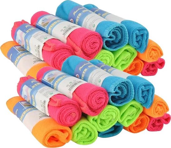 Microvezeldoek set van 24 stuks - microvezeldoekjes - microfiber ...