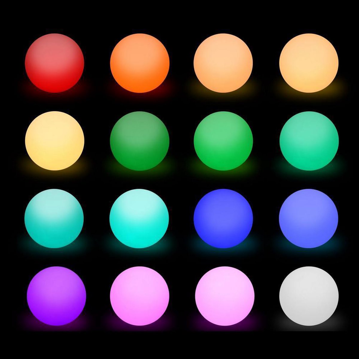 LED bol ambiance LED bol 50 CM 16 kleuren RGB wit oplaadbaar waterdicht ...