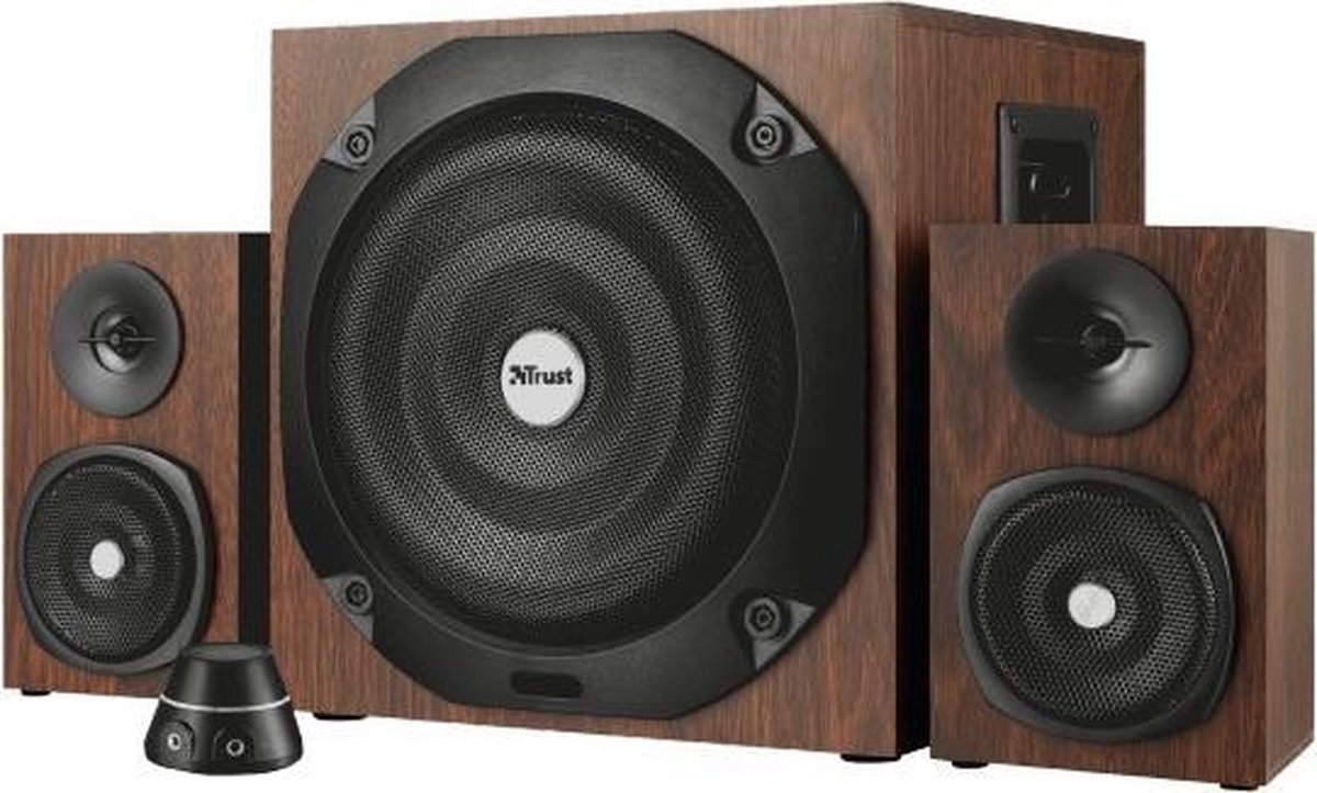 Trust Vigor 2.1 - Subwoofer Speakerset met Bluetooth - Bruin/Zwart ...