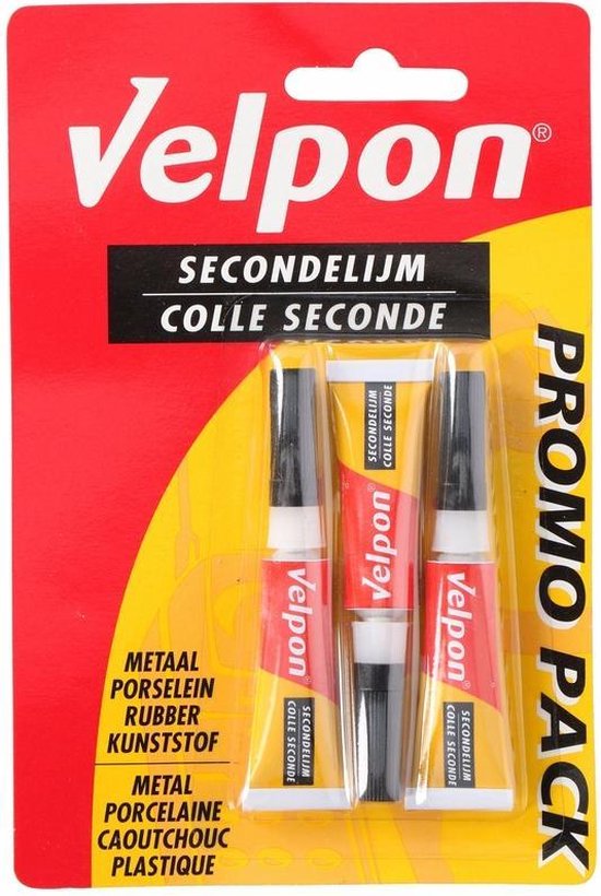 Hobby seconde lijm Velpon tube 3 gram 3 stuks | bol