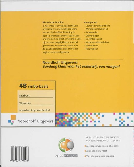 Moderne wiskunde vmbo-basis deel 4b leerboek, Jos Baars | 9789001797928 ...
