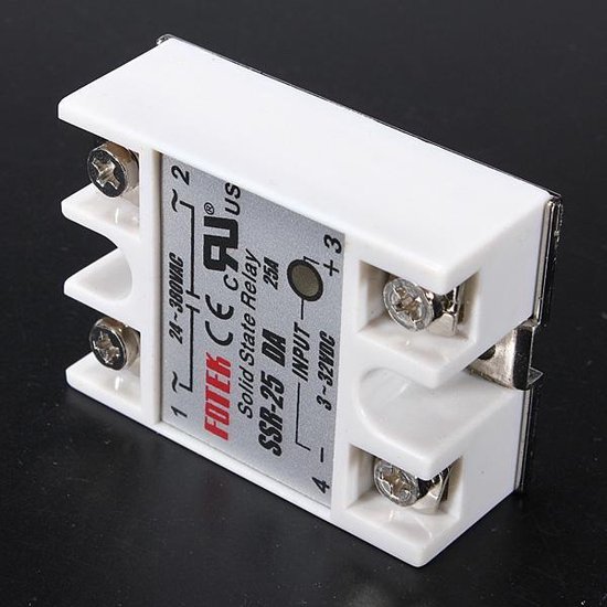 Solid State Relay SSR-25DA 3-32VDC 25A/250V Output 24-380VAC w/ Cover | bol