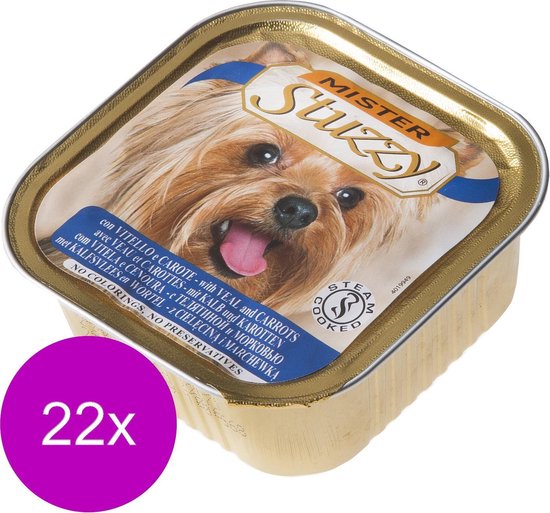 Mister Stuzzy Dog Paté 150 g - Hondenvoer - 22 x Kalf&Wortel | bol