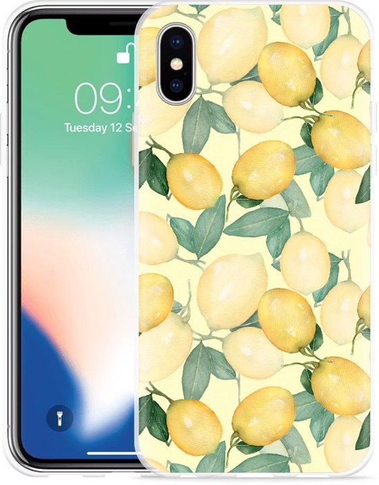 Geschikt voor Apple iPhone X / Xs Hoesje Lemons - Designed by Cazy ...