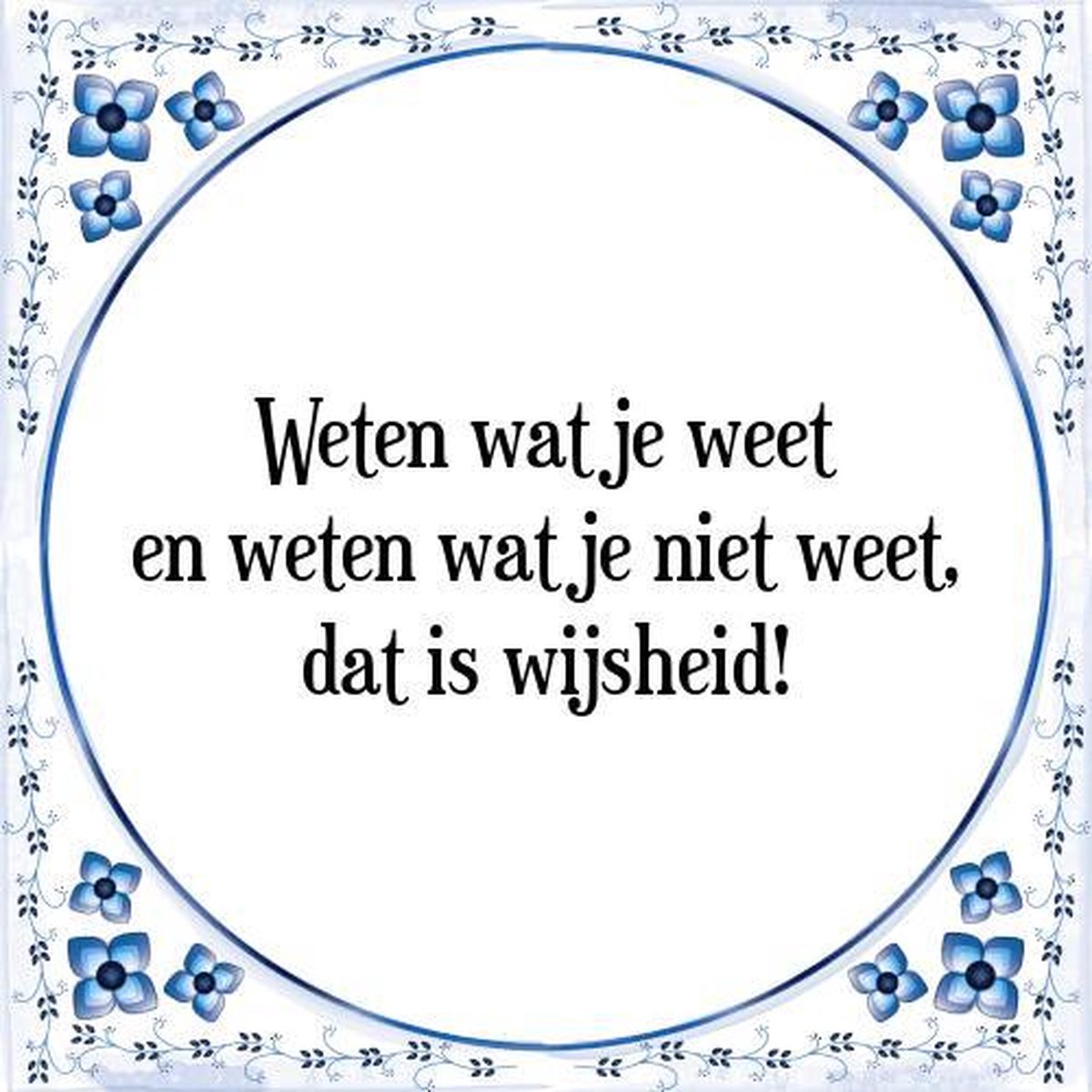 Tegeltje met Spreuk (Tegeltjeswijsheid): Weten wat je weet en weten wat ...