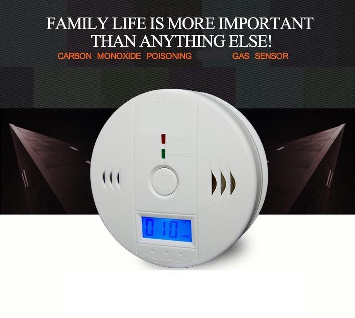 Koolmonoxide melder / alarm. Samen met een brandalarm of brand alarm ...