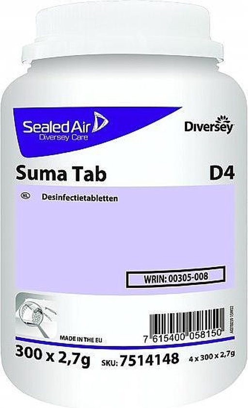 Suma | Tab D4 desinfectietabletten | 300 stuks | bol