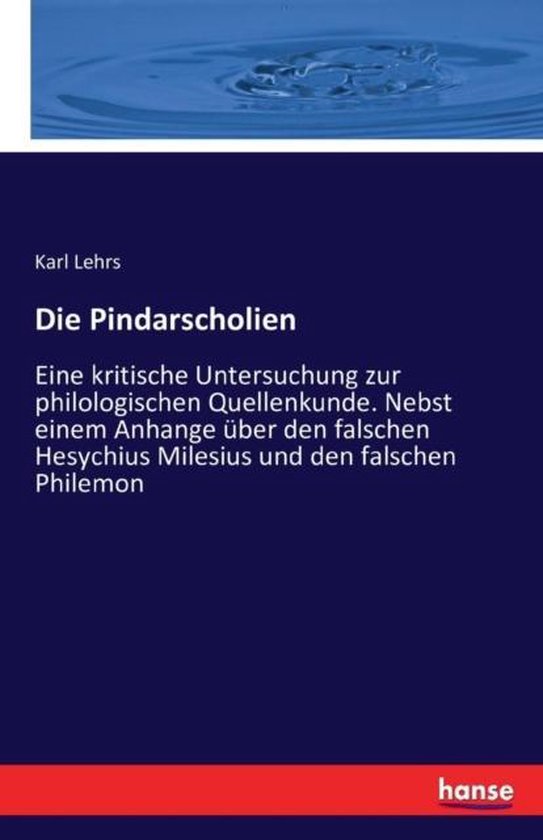 Die Pindarscholien, Karl Lehrs | 9783743311787 | Boeken | bol.com Die Pindarscholien, Karl Lehrs | 9783743311787 | Boeken | bol.com