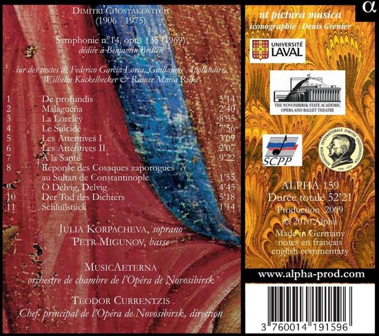 Symphonie Nr 14, Teodor Currentzis | CD (album) | Muziek | bol.com