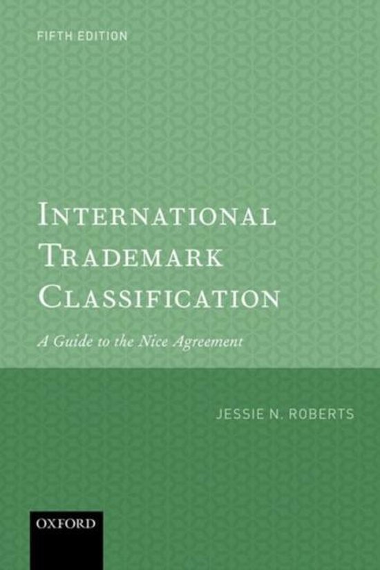 International Trademark Classification | 9780198790303 | Jessie Roberts ...