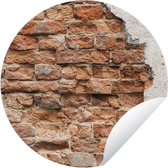 Tuincirkel Gips - Muur - Baksteen - 60x60 cm - Ronde Tuinposter ...