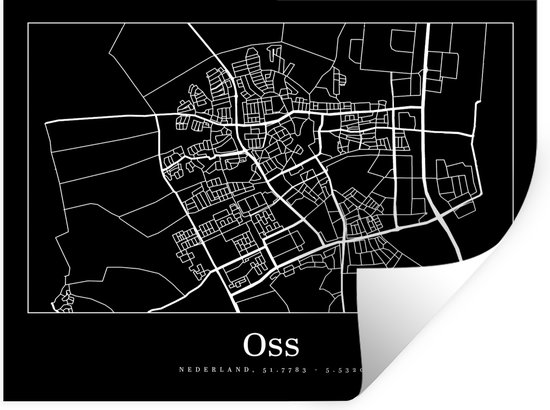 Muurstickers - Sticker Folie - Oss - Plattegrond - Stadskaart - Kaart ...