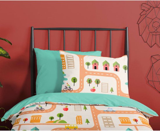 Good Morning Roadmap - Dekbedovertrek - Ledikant - 100x135 cm - Multi ...