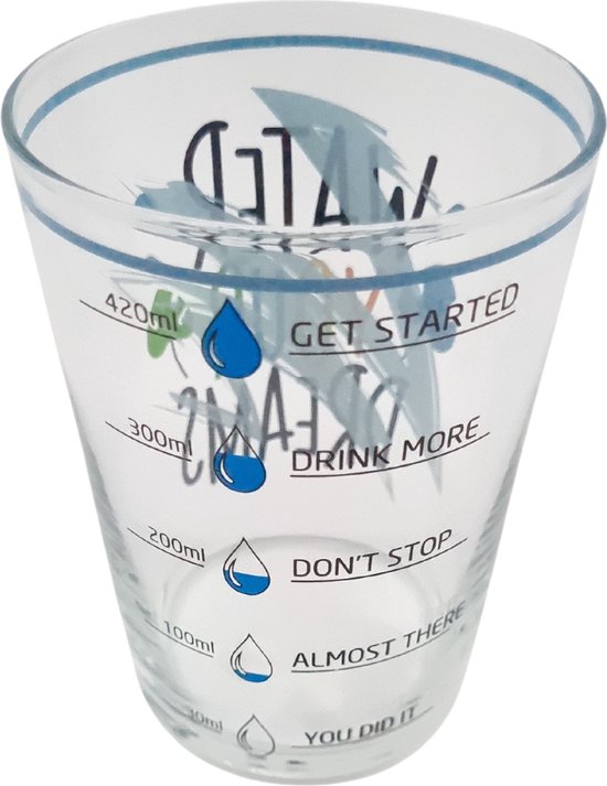 Waterglas/Drinkglas - 510cc - Tumbler - Maat aanduiding - BLAUW | bol.com