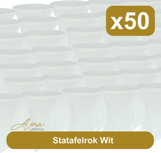 Statafelrok wit 80 cm - per 50 - partytafel - Alora tafelrok voor statafel -... | bol.com