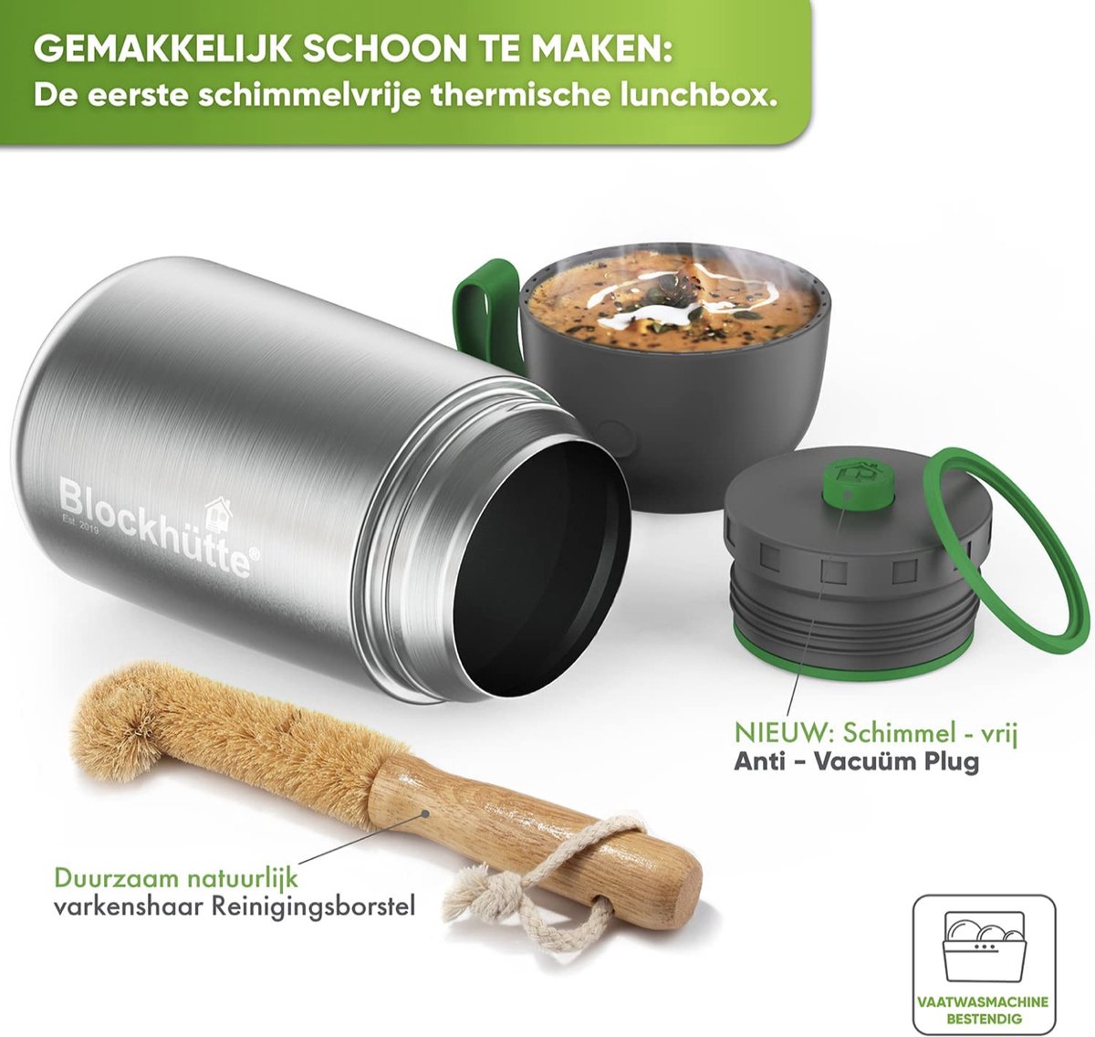 Blockhütte roestvrij isolatie thermisch lunchbox I 530ml - 730ml I Met ...