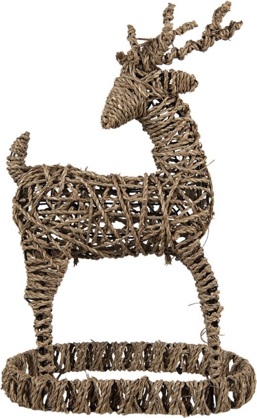 Decoratie beeld Rendier 30*20*49 cm Bruin Rotan | bol