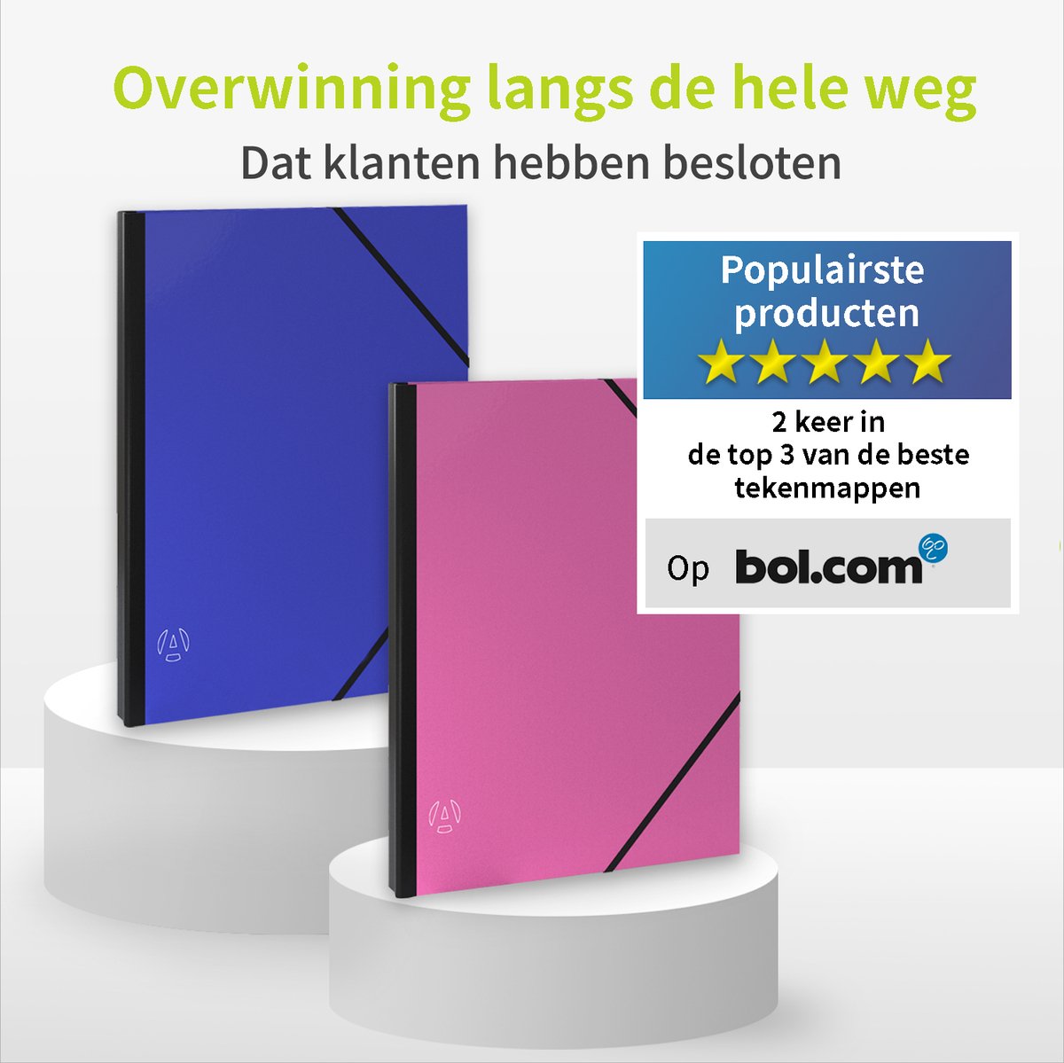 ACROPAQ Tekenmap A2 - 52 x 72 cm, XXL Groot, met Elastieken, Anijsgroen ...