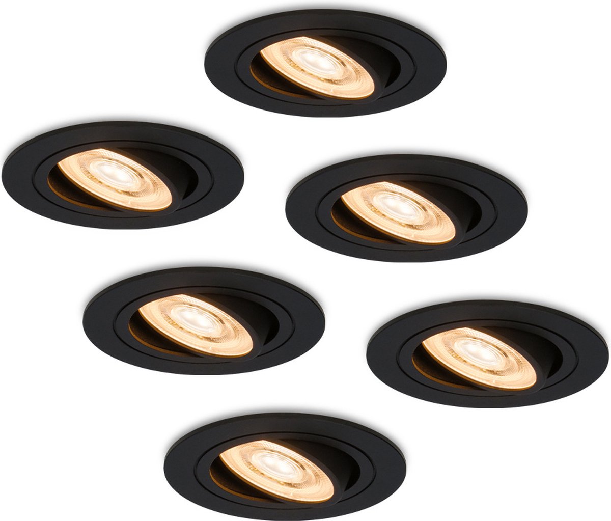 HOFTRONIC - Set van 6 Miro Platte Inbouwspots met Lage inbouwdiepte ...