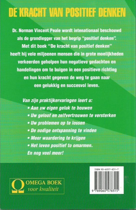 De kracht van positief denken, Norman Vincent Peale | 9789060578315 ...