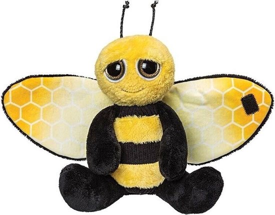 Pluche gele met zwarte bij knuffel 18 cm - Bijen insecten knuffels ...