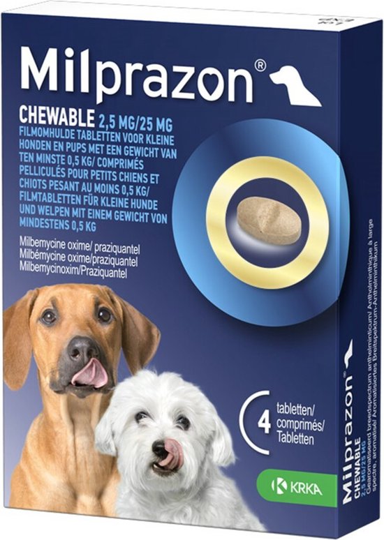 Milprazon Ontworming Kauwtabletten Hond en Puppy 4 stuks | bol