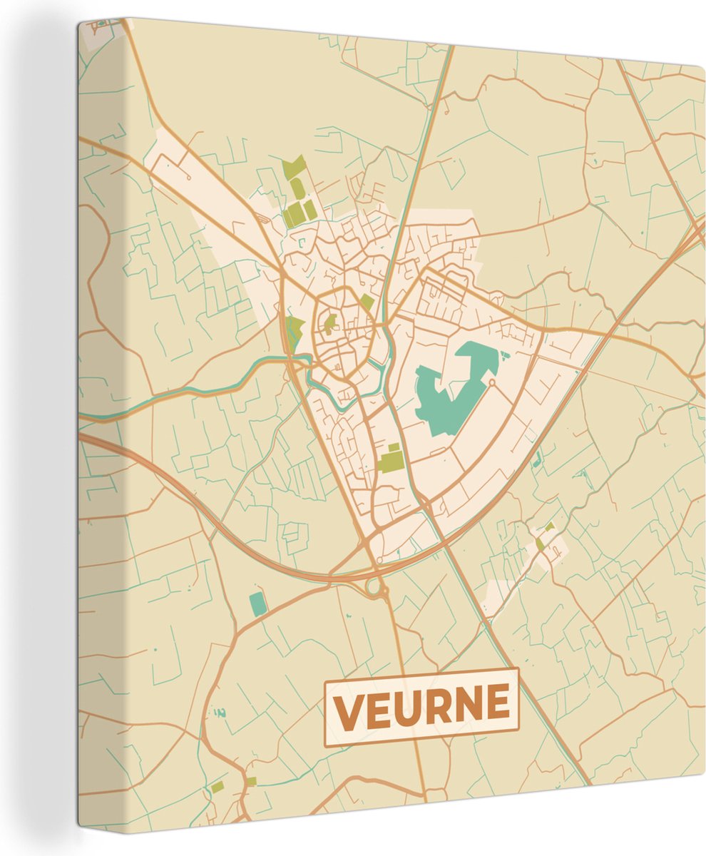Tableau Peinture sur Toile Carte - Carte - Plan de Ville - België ...