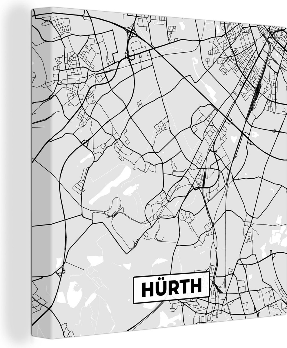 Peinture sur toile Hürth - Allemagne - Plan de la ville - Plan d'étage ...