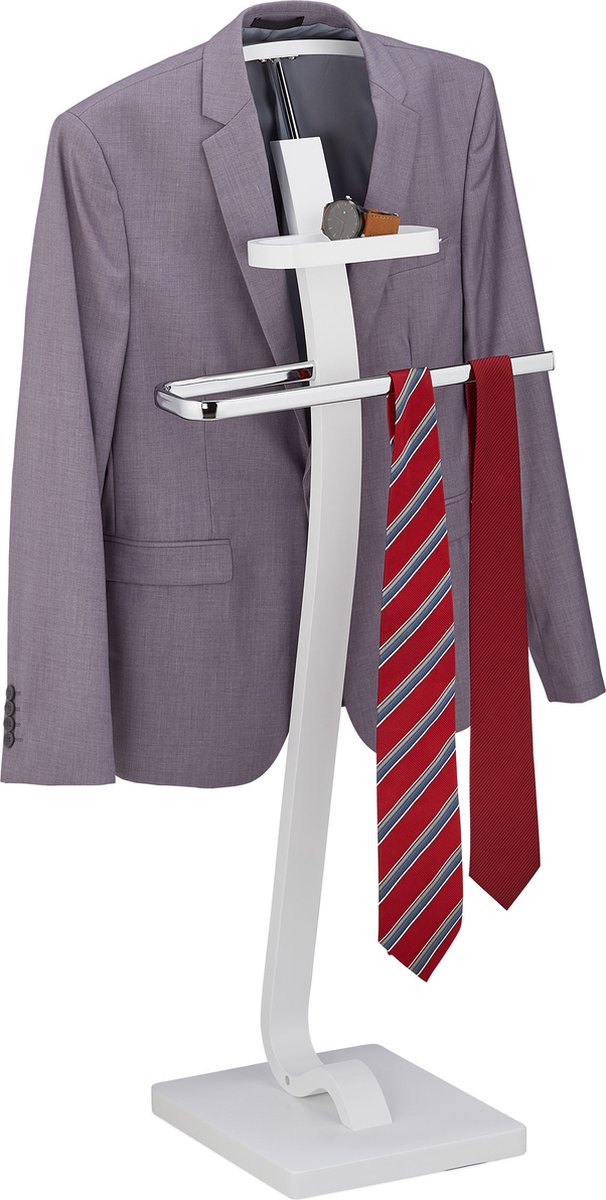 Relaxdays dressboy wit - slaapkamer - kledingstandaard metaal ...