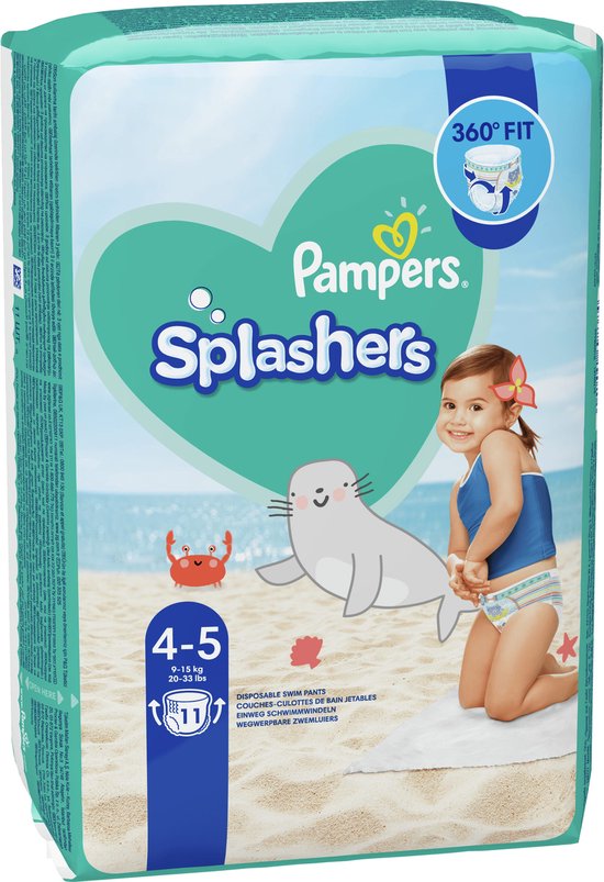 Pampers Splashers - Maat 4-5 - Voordeelverpakking 3 x 11 Wegwerpbare ...