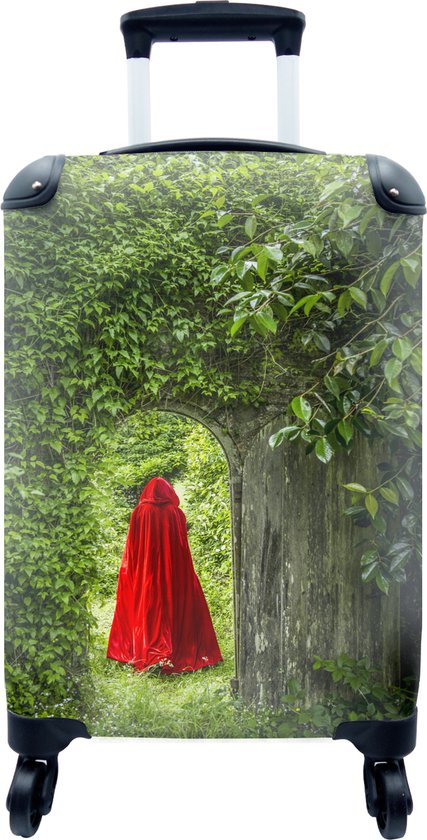 Koffer - Sprookjesachtig beeld van een vrouw in een rode cape ...