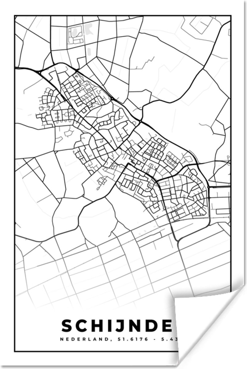 Poster Stadskaart - Schijndel - kaart - plattegrond - 40x60 cm | bol.com