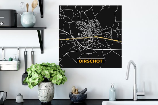 Poster Black & gold - Oirschot - Kaart - Plattegrond - Stadskaart ...