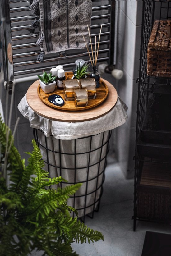 Metalen wasmand met afsluitbare deksel van Naturn Living - Opberg ...