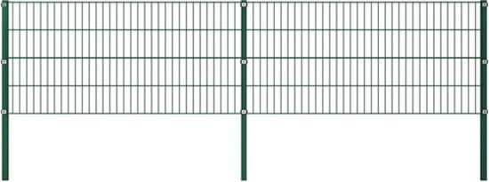 vidaXL - Schuttingpaneel - met - palen - 3,4x0,8 - m - ijzer - groen | bol