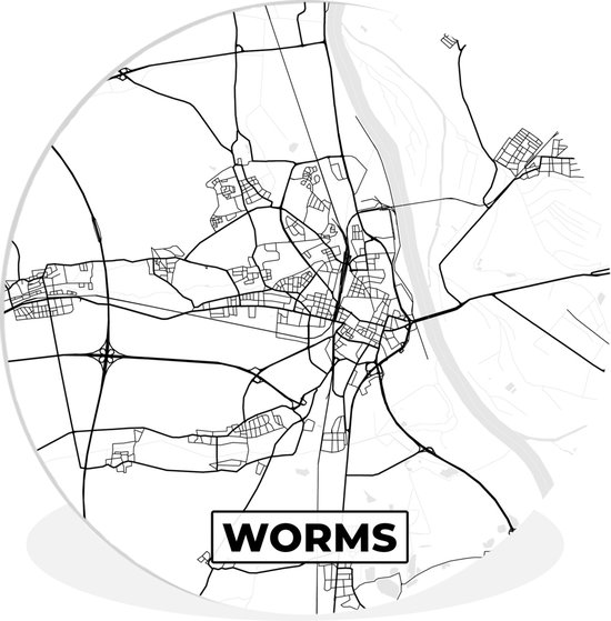 Wall Circle - Wall Circle Indoor - Map - Worms - Map - City Map - ⌀ 140 cm -... | bol.com
