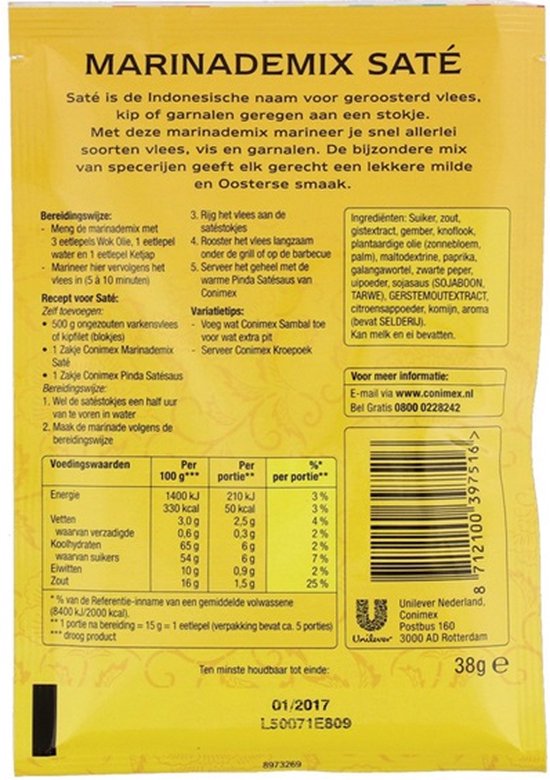 6x Conimex marinademix Saté | 6x 38 gram | bol.com