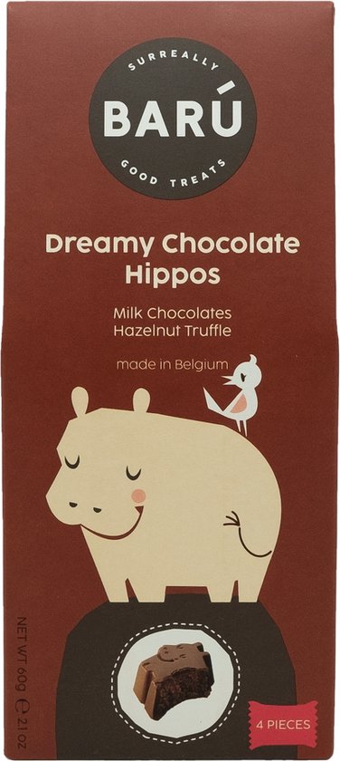 Barú Dreamy Chocolate Hippos Hazelnut Truffle 60G | bol
