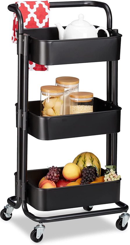 Premium Keukentrolley – keuken planken - Opberg Trolley op wielen – met ...