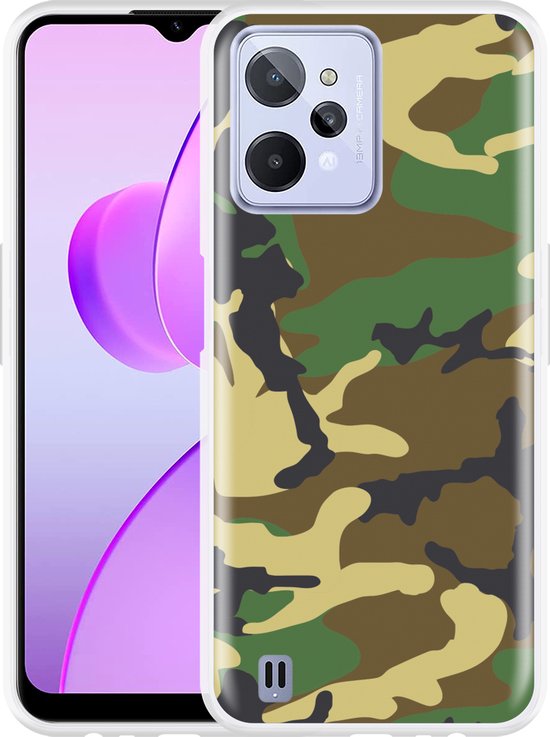 Realme C31 Hoesje Army Camouflage Green - Designed by Cazy | bol.com