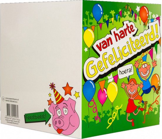 wenskaart van harte gefeliciteerd cartoon | bol.com