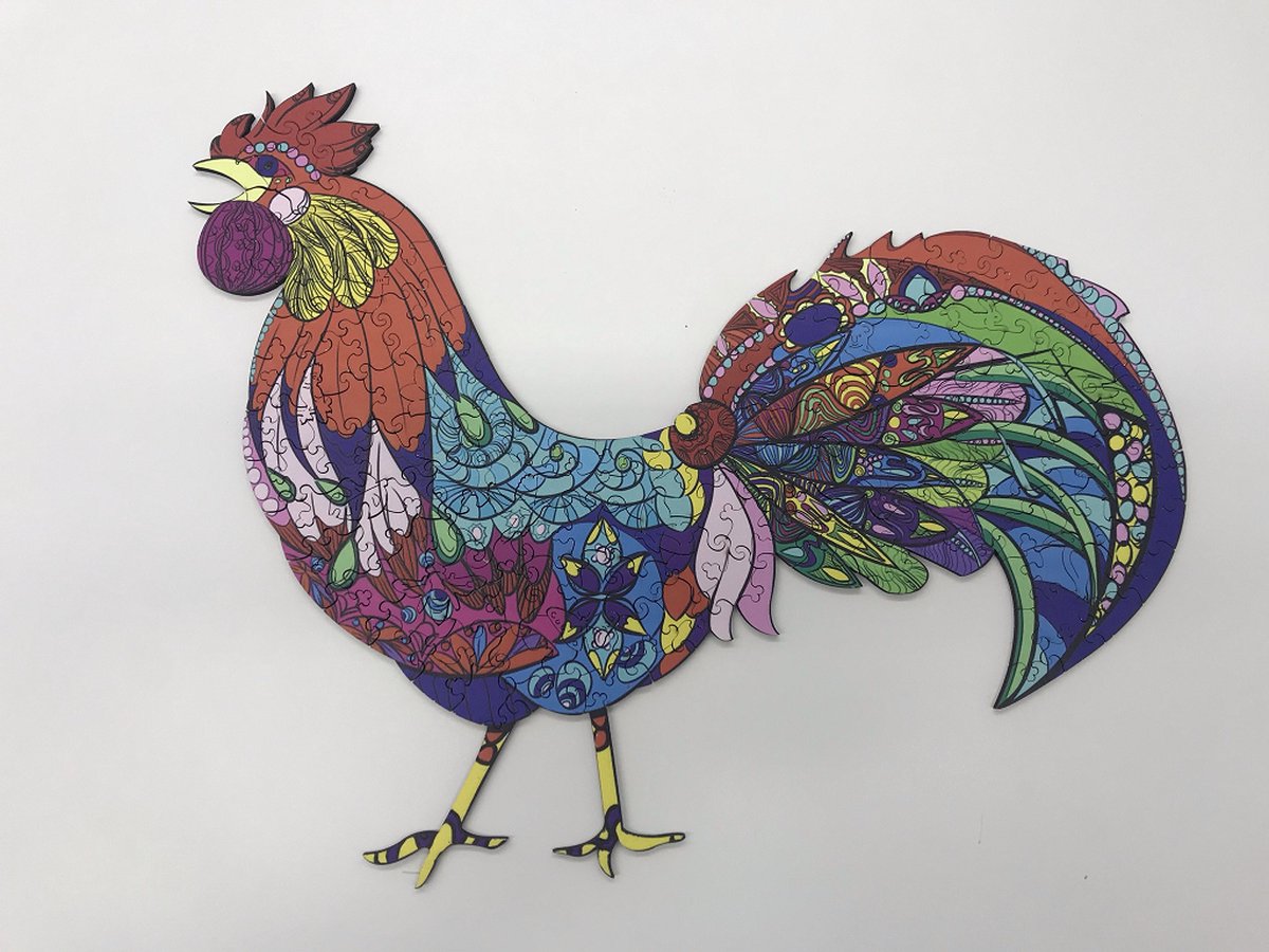 VinkToys® Legpuzzel - Haan A3 - Houten jigsaw puzzel Kip - Houten ...