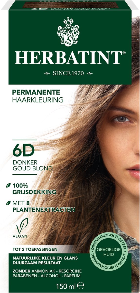 Herbatint 6D Donker Goud Blond - Haarverf - Permanente vegan ...