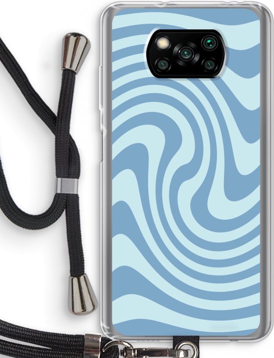 Case Company® - Poco X3 Pro hoesje met Koord - Swirl Blauw ...